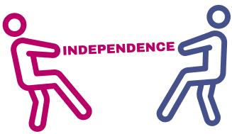 Icon showing the struggle for independence